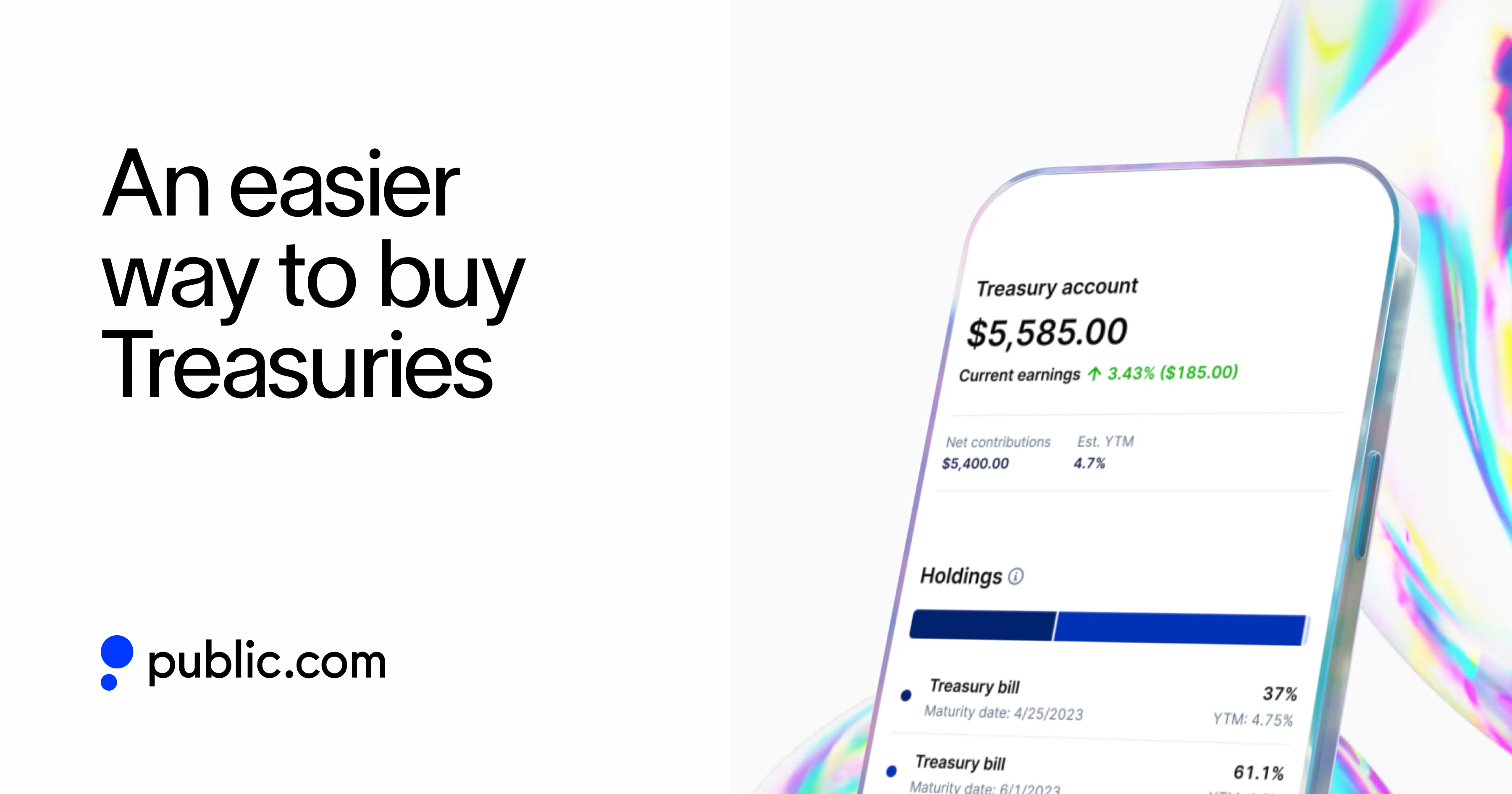 Invest in US Treasury Bills | Get a 4.48% yield on Public.com